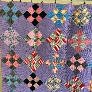 Vintage Quilt 9 Patch on Point - Etsy