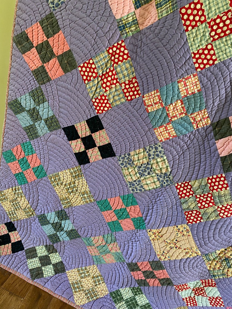 Vintage Quilt 9 Patch on Point - Etsy