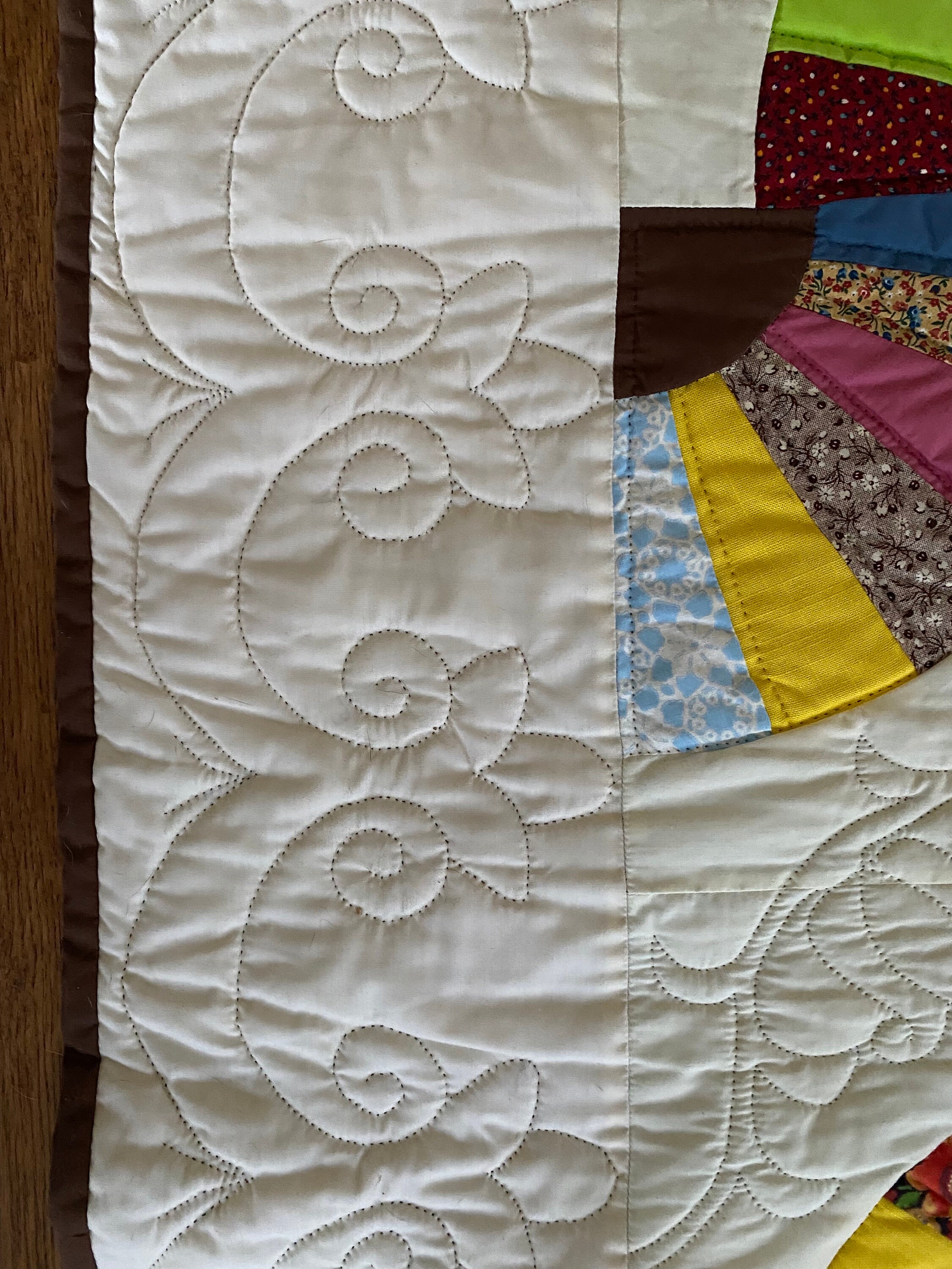 Vintage Quilt Fan Pattern Signed and Dated - Etsy