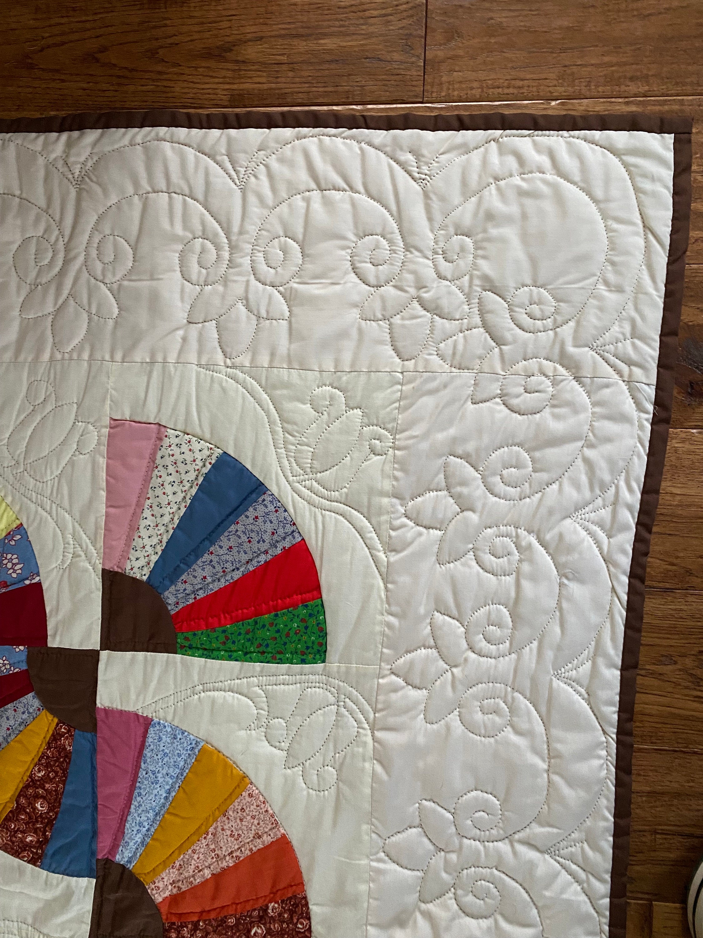 Vintage Quilt Fan Pattern Signed and Dated - Etsy