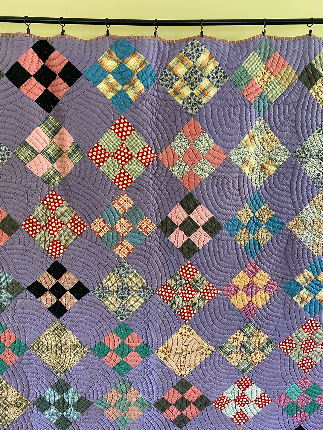 Vintage Quilt 9 Patch on Point - Etsy