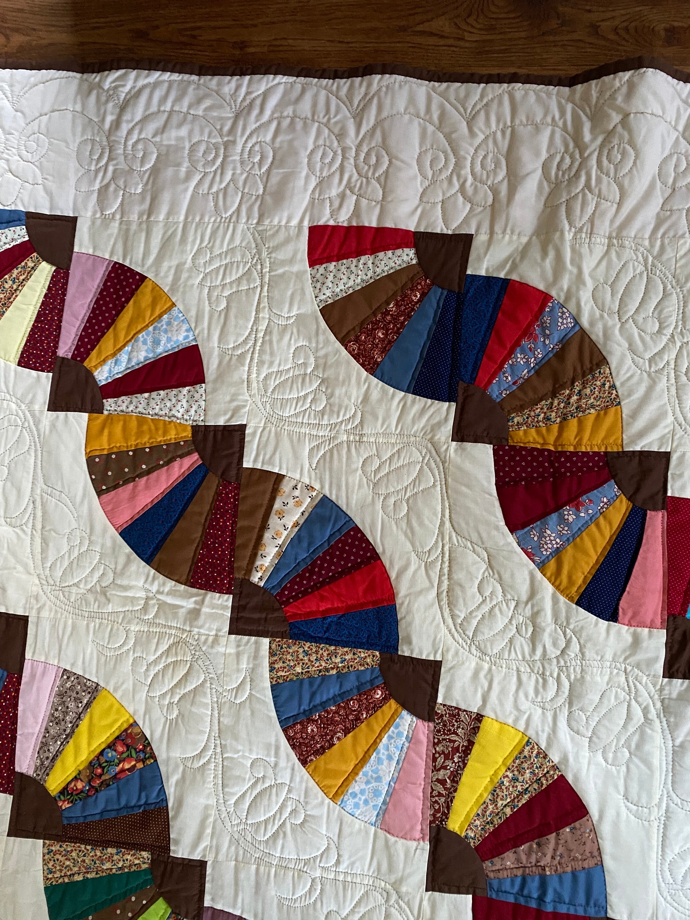 Vintage Quilt Fan Pattern Signed and Dated - Etsy