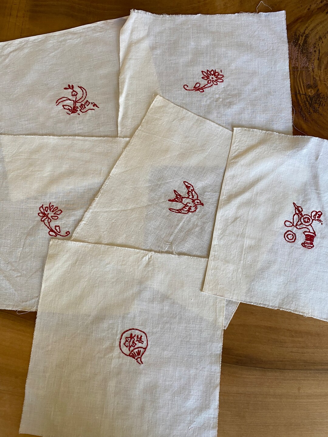 Vintage Quilt Blocks Redwork - Etsy