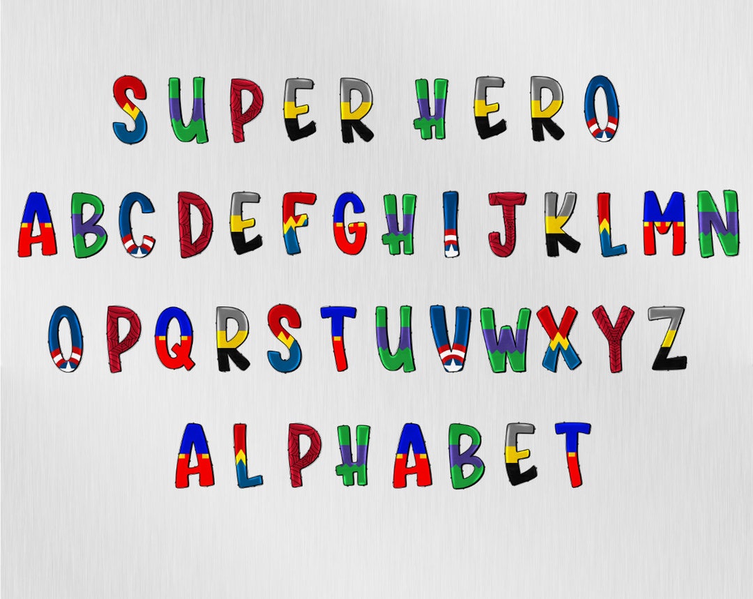 Super Hero Alphabet Svg Png Pdf INSTANT DOWNLOAD - Etsy Australia