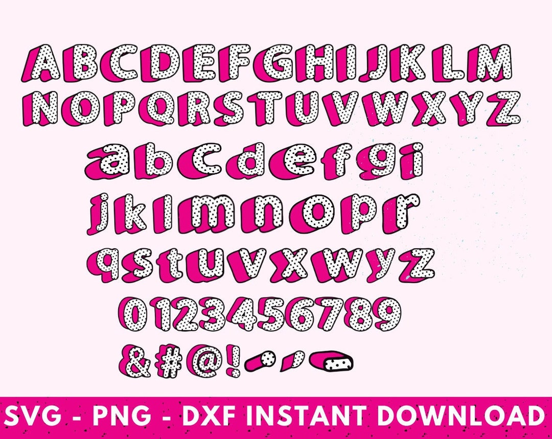 Dolka Font Alphabet Svg Png Pdf INSTANT DOWNLOAD - Etsy Denmark