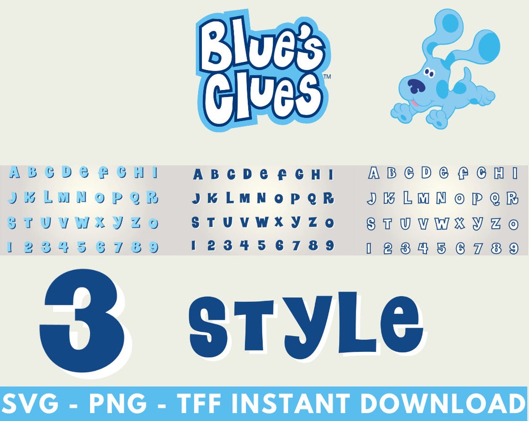 Blues Clues Font Alphabet Svg Png Pdf INSTANT DOWNLOAD - Etsy UK