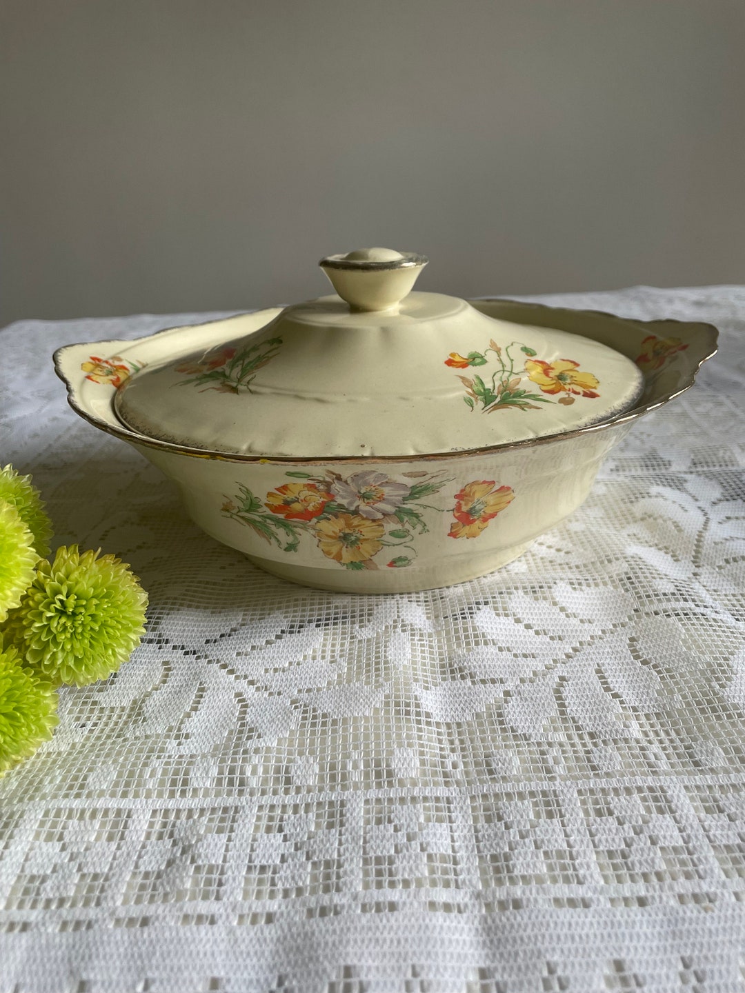 Alfred Meakin Marigold Bone China Casserole/serving Dish Marquis Shape ...