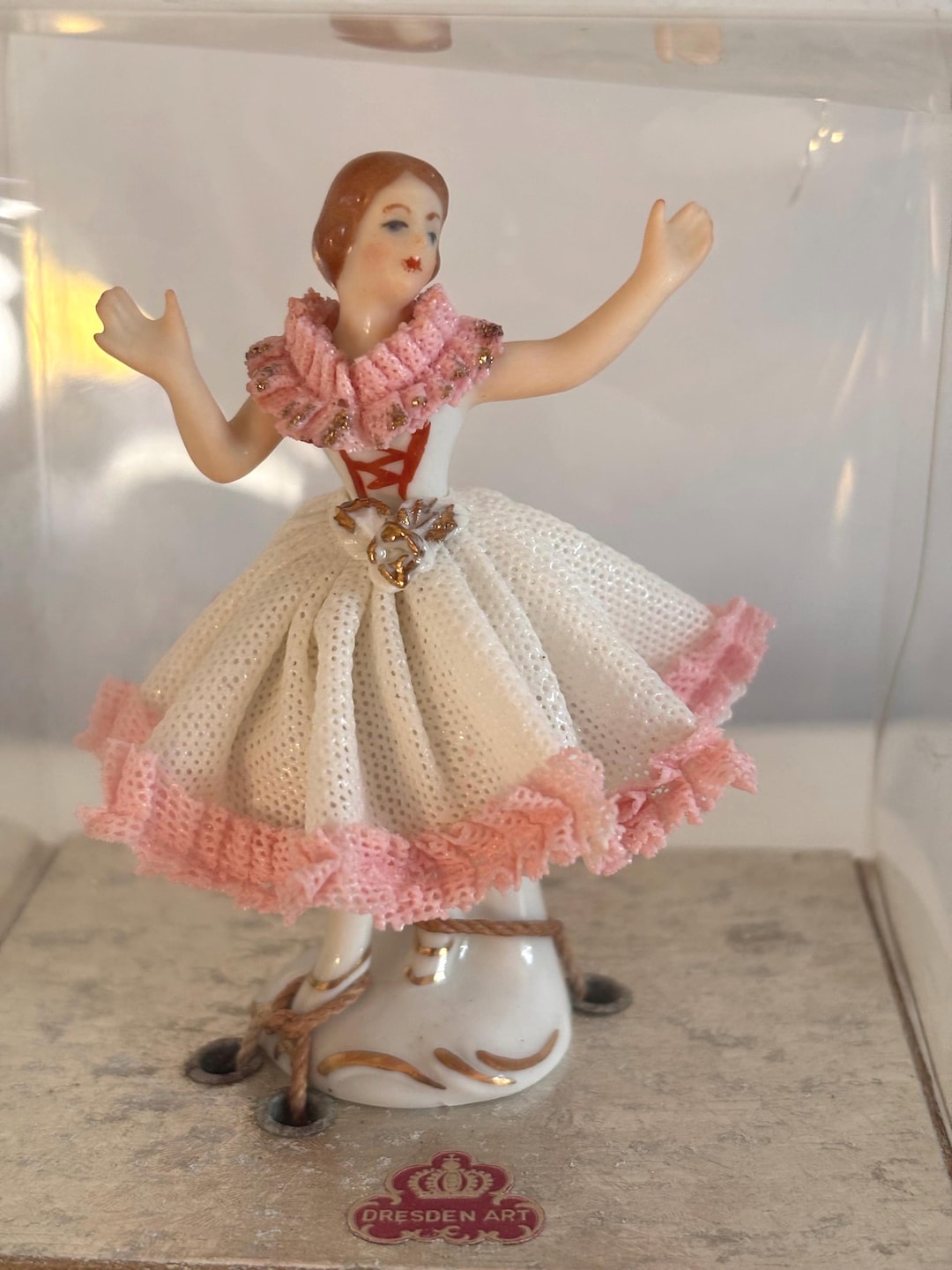 Vintage Dresden Art German Ballerina Small Figurine/ring Holder - 2.75 ...