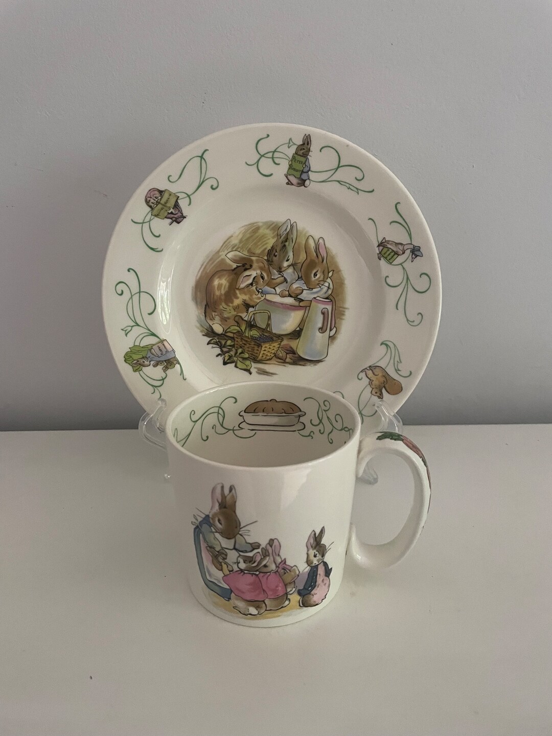 Vintage Peter Rabbit Wedgewood Child’s Plate & Cup Set - Frederick ...
