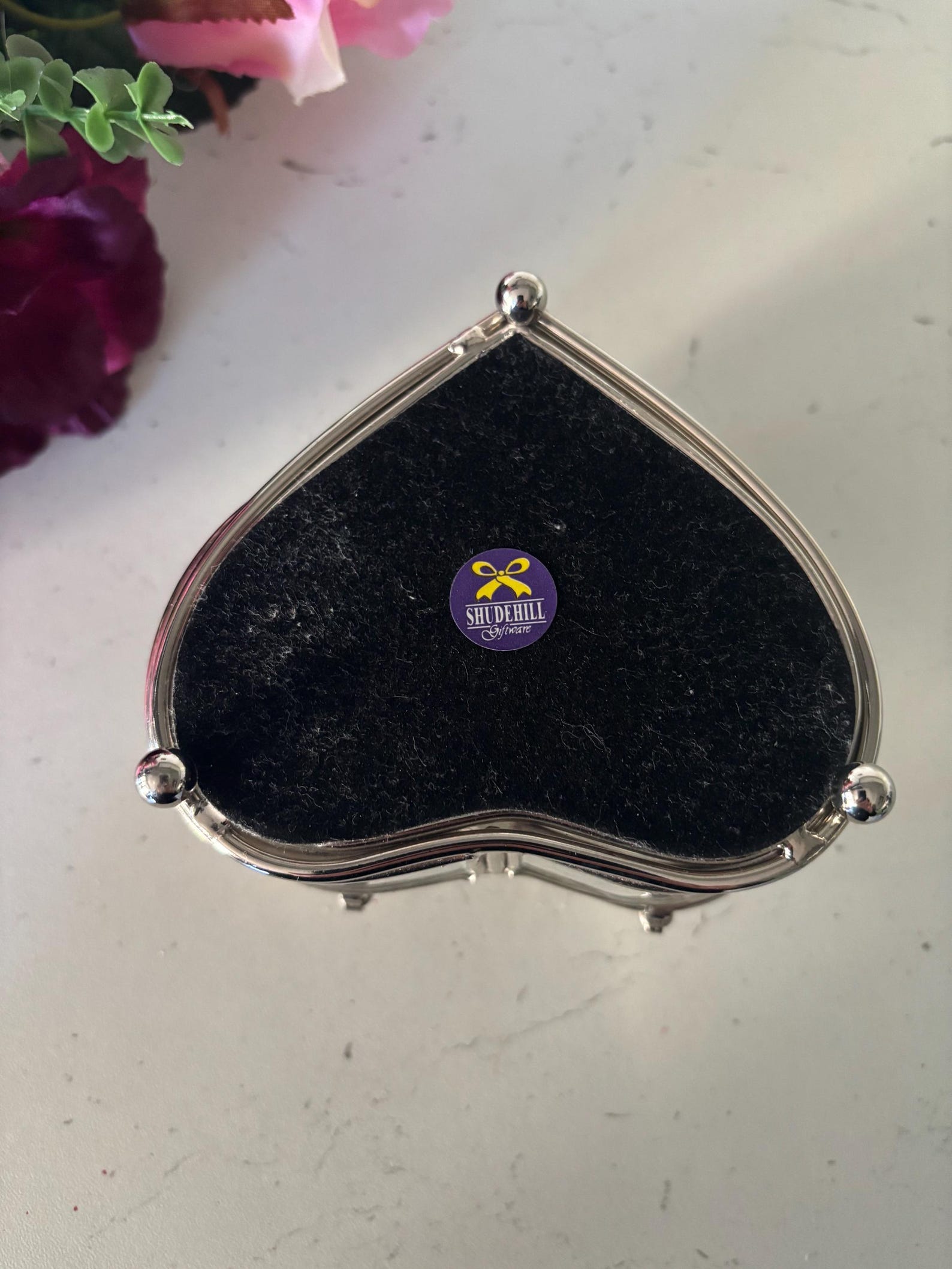 Vintage Shudehill Glass & Mirror Heart Trinket/jewellery Holder ...