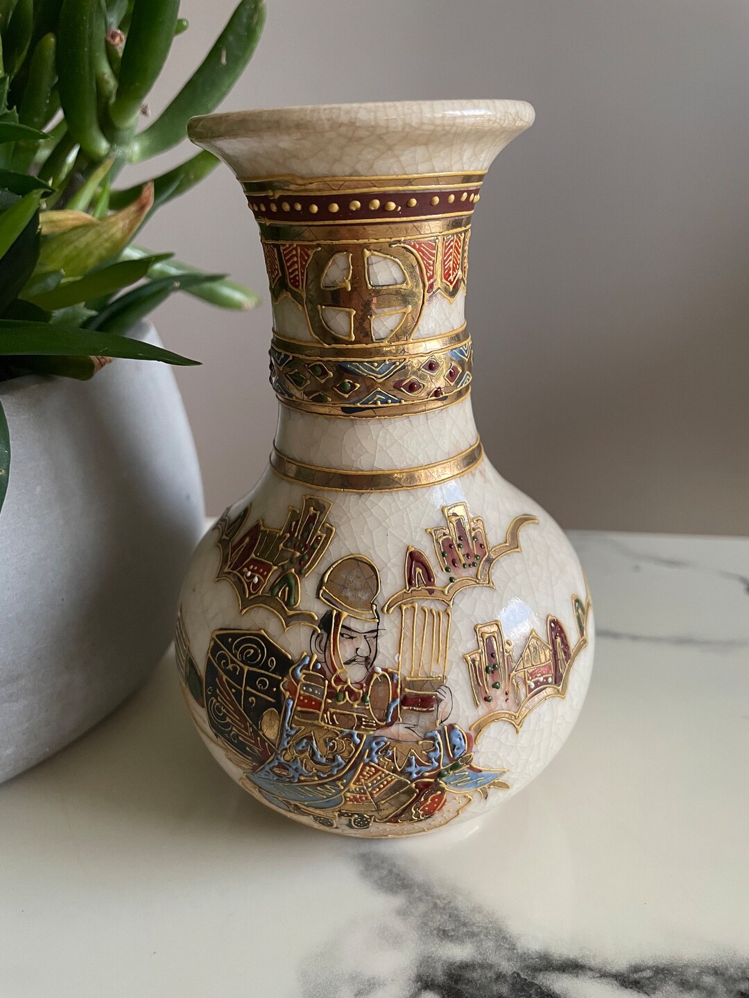 Antique Japanese Kusube Crackle Glazed Vase - Etsy