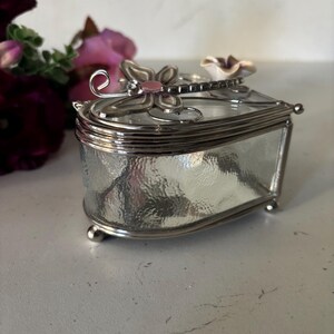 Vintage Shudehill Glass & Mirror Heart Trinket/jewellery Holder ...