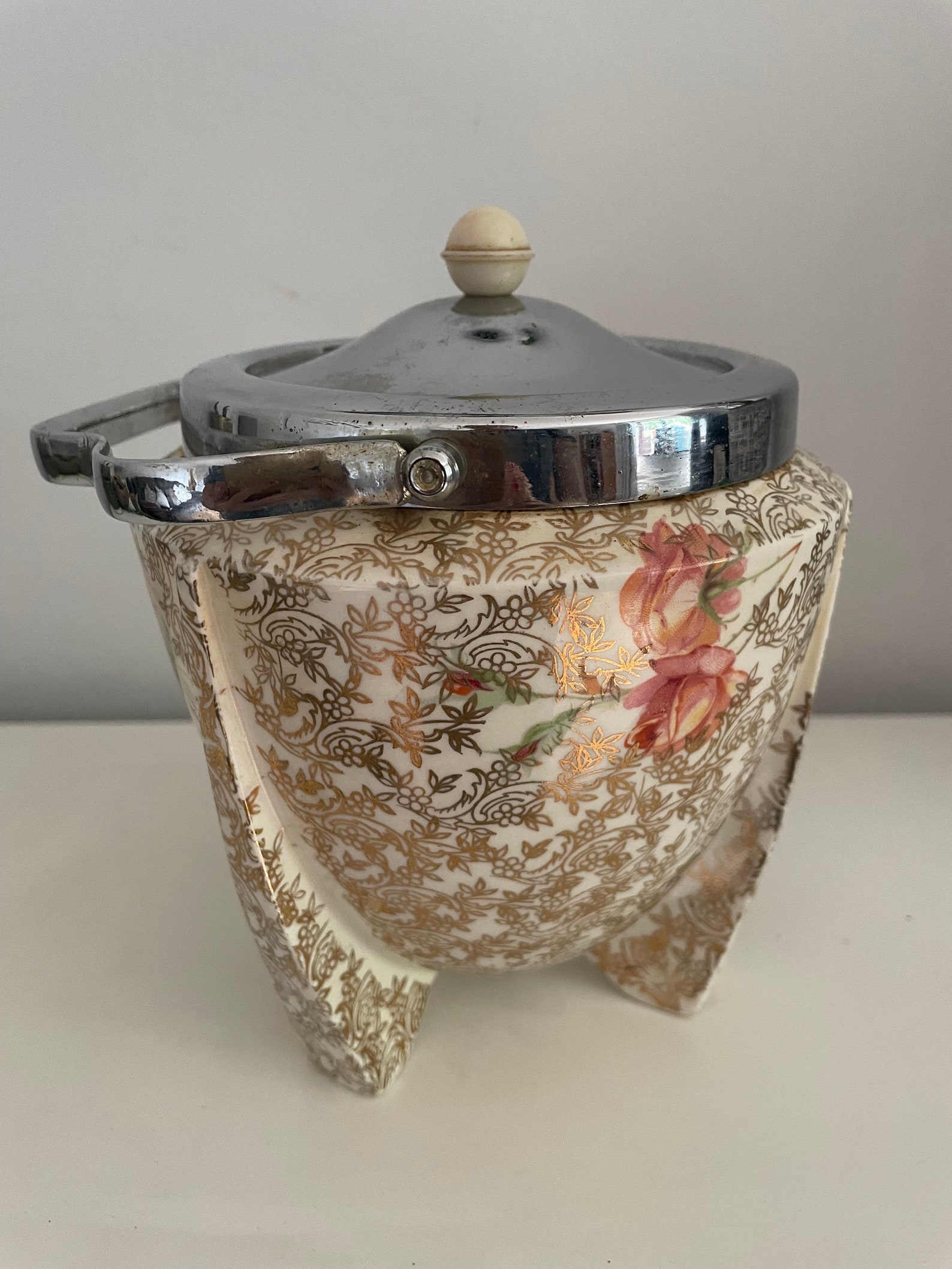 Vintage Celtic Rose Biscuit Barrel by A.J Wilkinson Ltd England - Etsy