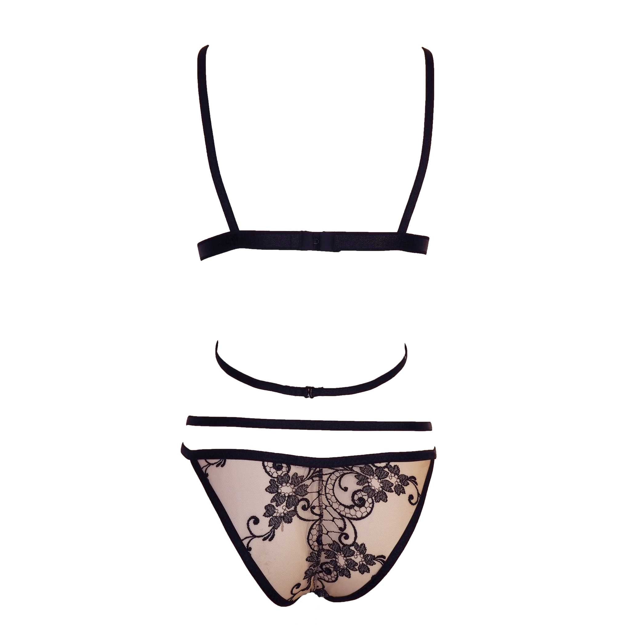 Dita Von Tease Lace Lingerie Set With Tassels Black & Light - Etsy