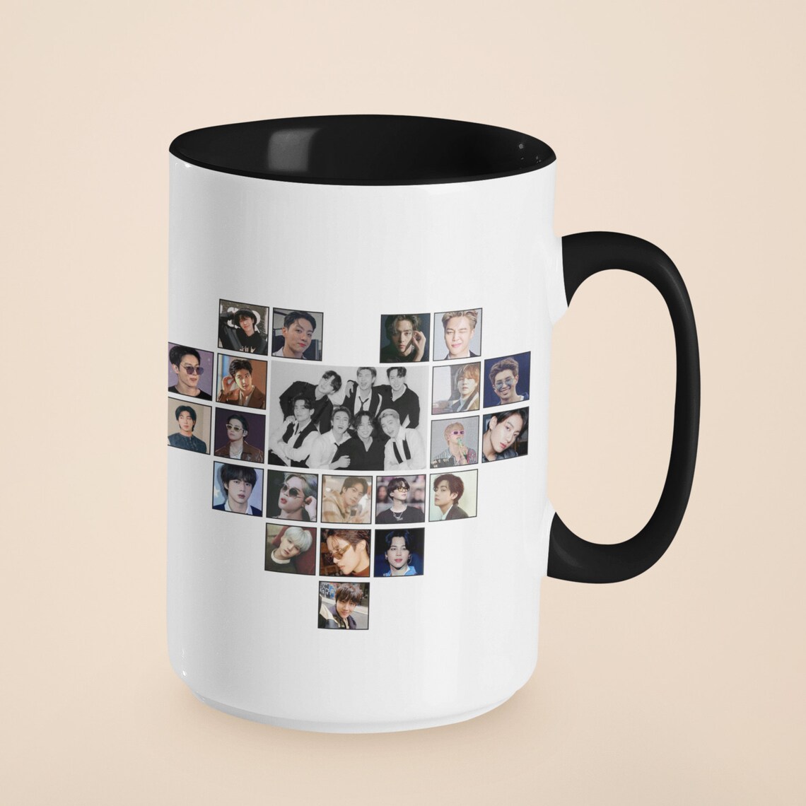 BTS Heart Mug, Bangtan Inspired Mug, K-pop Lovers' Mug, Merch Fan Cup ...