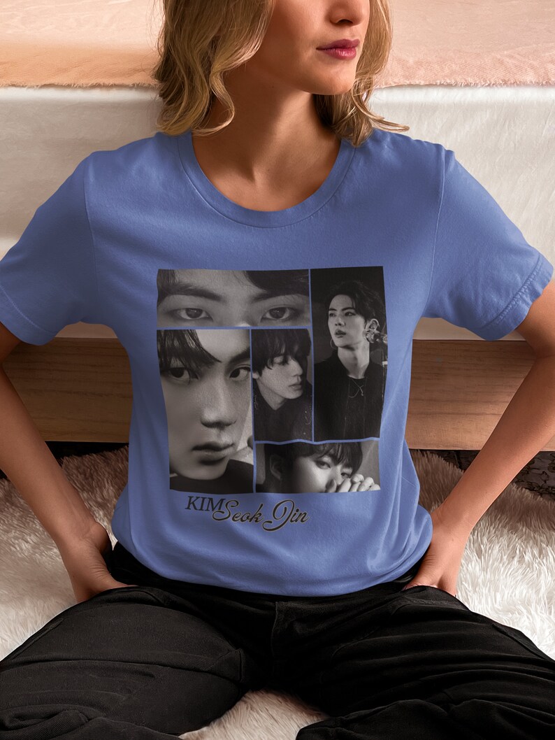 Kim Seokjin T-shirt, BTS Shirt, Photos of Jin Shirt, Bangtan Shirt, K-pop Lovers' Shirt, Gift ...