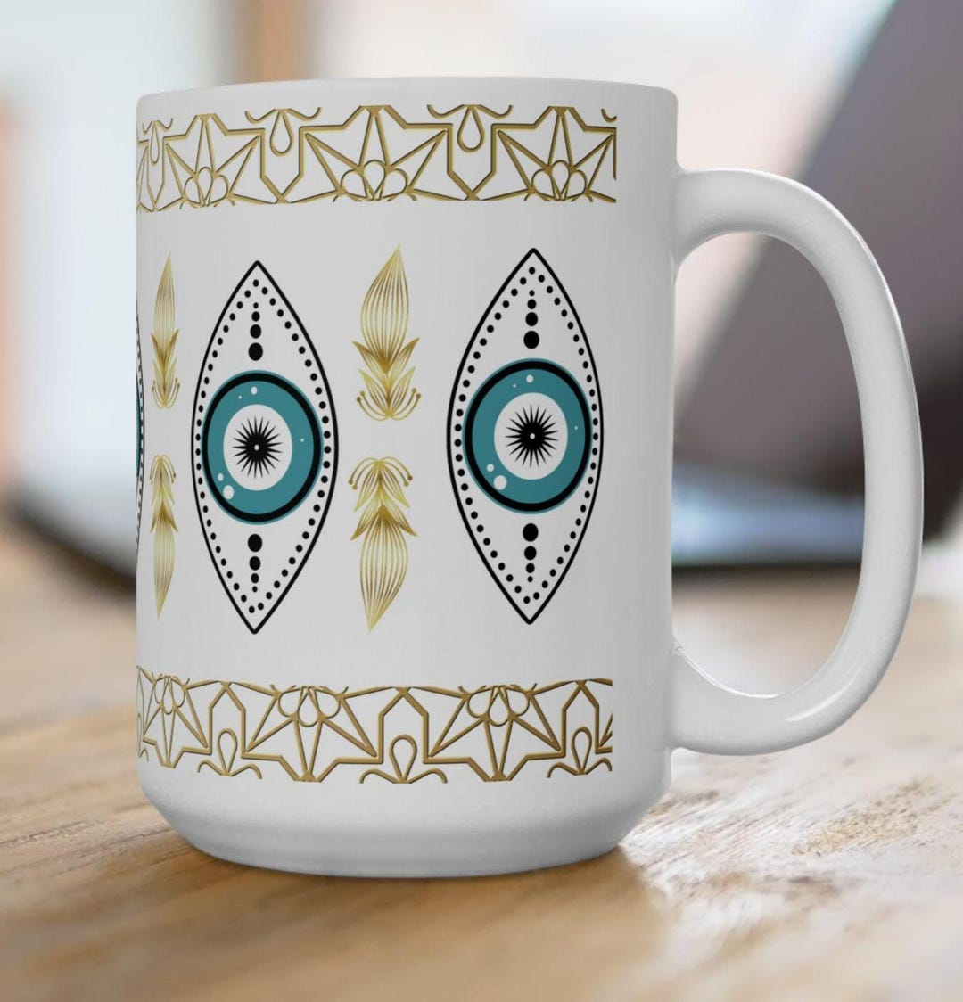 Evil Eye Coffee Mug, Nazar Decor Mug, Eye Evil Mug, Evil Eye Protection ...