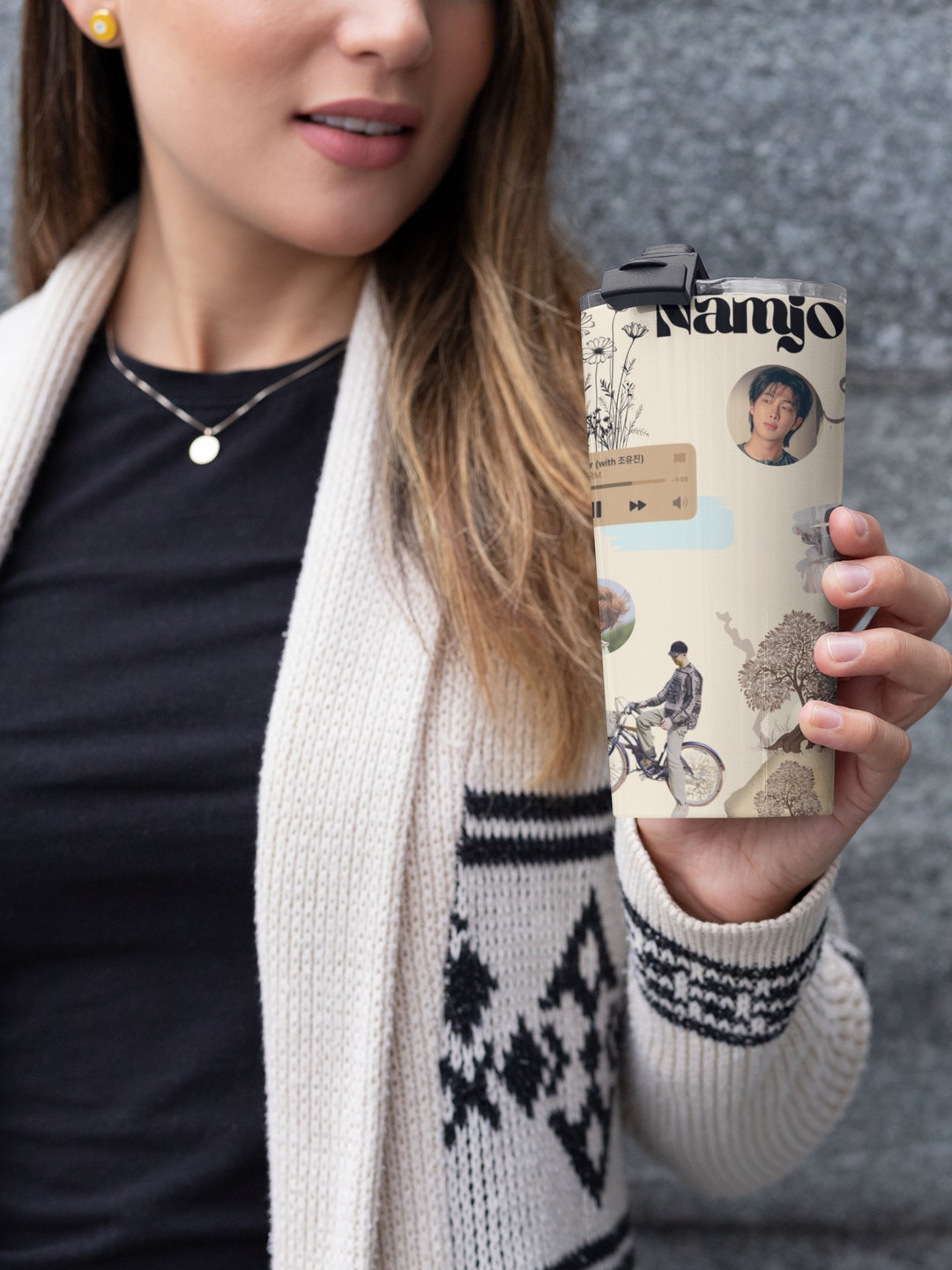 Namjoon of BTS Travel Mug, Indigo RM Mug, Namjooning Travel Mug, K-pop ...