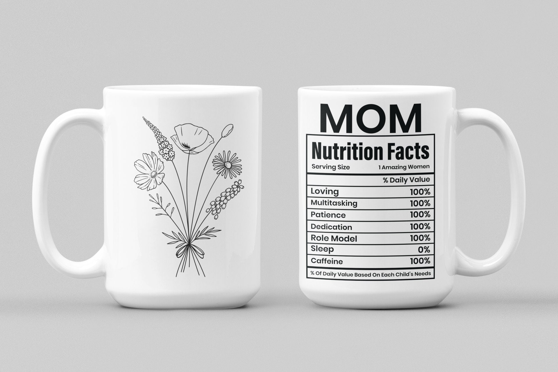 Mom Nutrition Facts Mug, Mama Nutritional Mug, Mother's Day Gift ...
