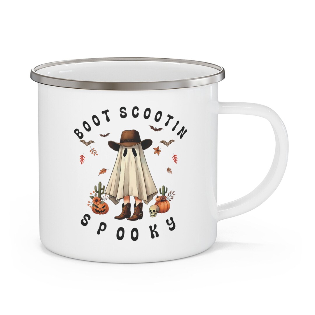 Halloween Cowboy Ghost Mug, Boot Scootin Spooky Mug, Western Halloween ...