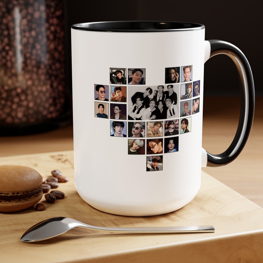 BTS Heart Mug, Bangtan Inspired Mug, K-pop Lovers' Mug, Merch Fan Cup ...