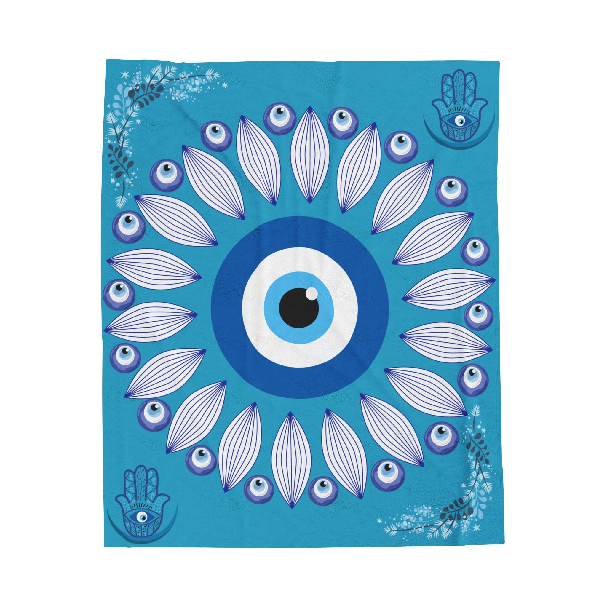 Evil Eye Turkish Nazar Blanket, Ward off Negative Energy Blanket, Gift ...