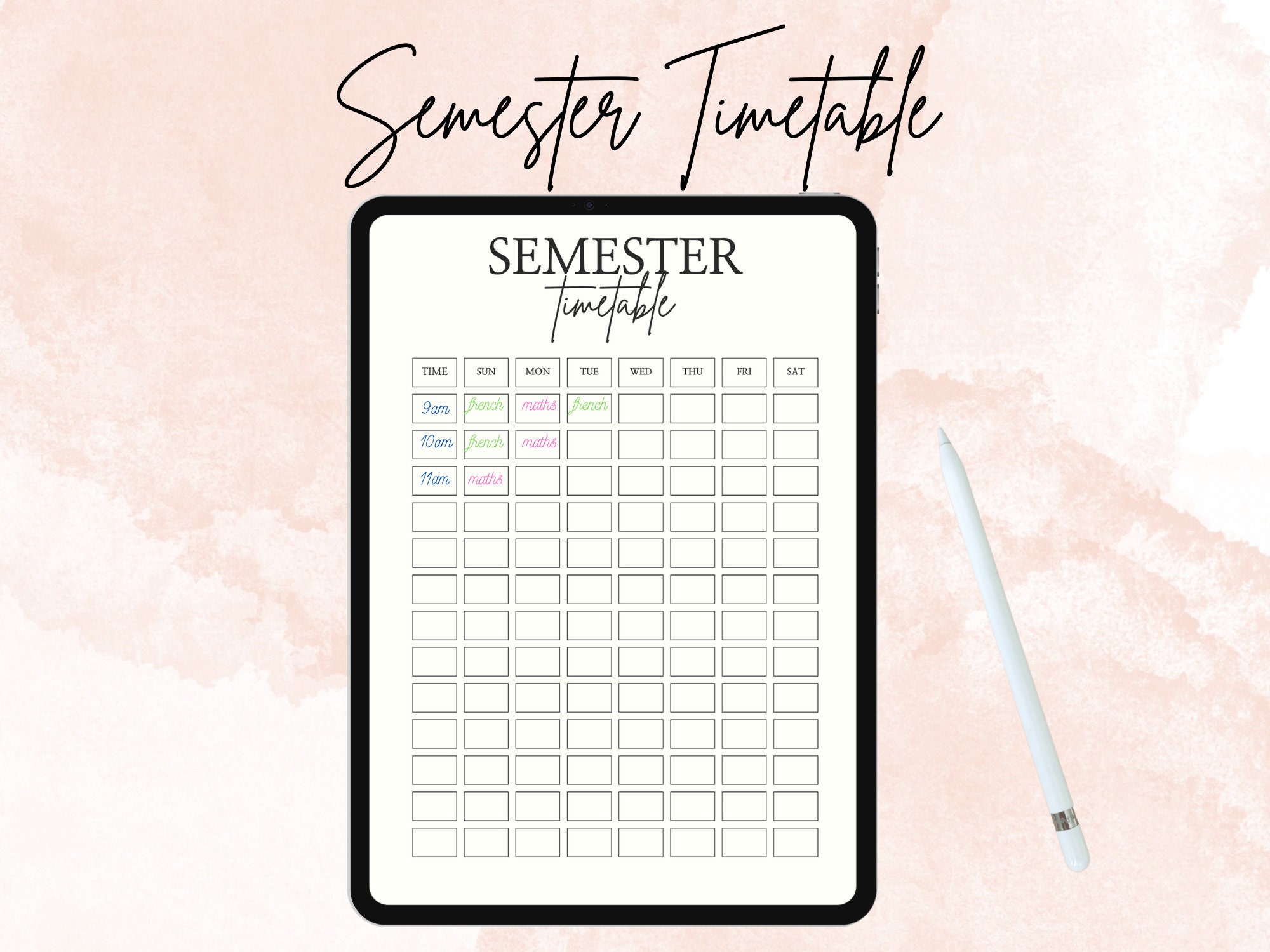 Semester Planner Semester Timetable Grades Tracker Print or Digital A4 ...