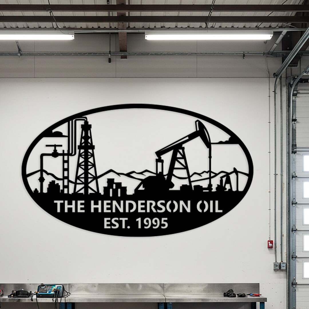 Personalized Oilfield Sign, Custom Oil Rig Metal Sign, Oil Patch Wall ...