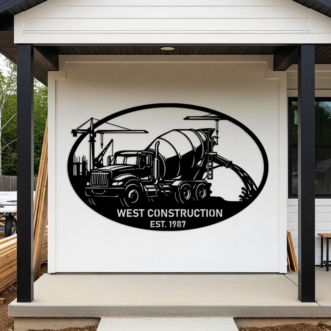 Custom Construction Metal Sign, Personalized Construction Wall Decor ...