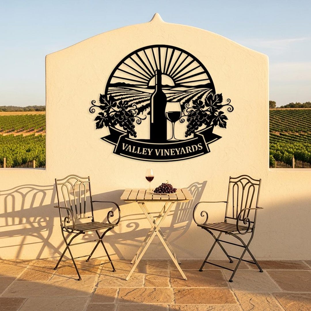 French Country Wine Celler Sign, Custom Vineyard Sign, Custom Wine ...