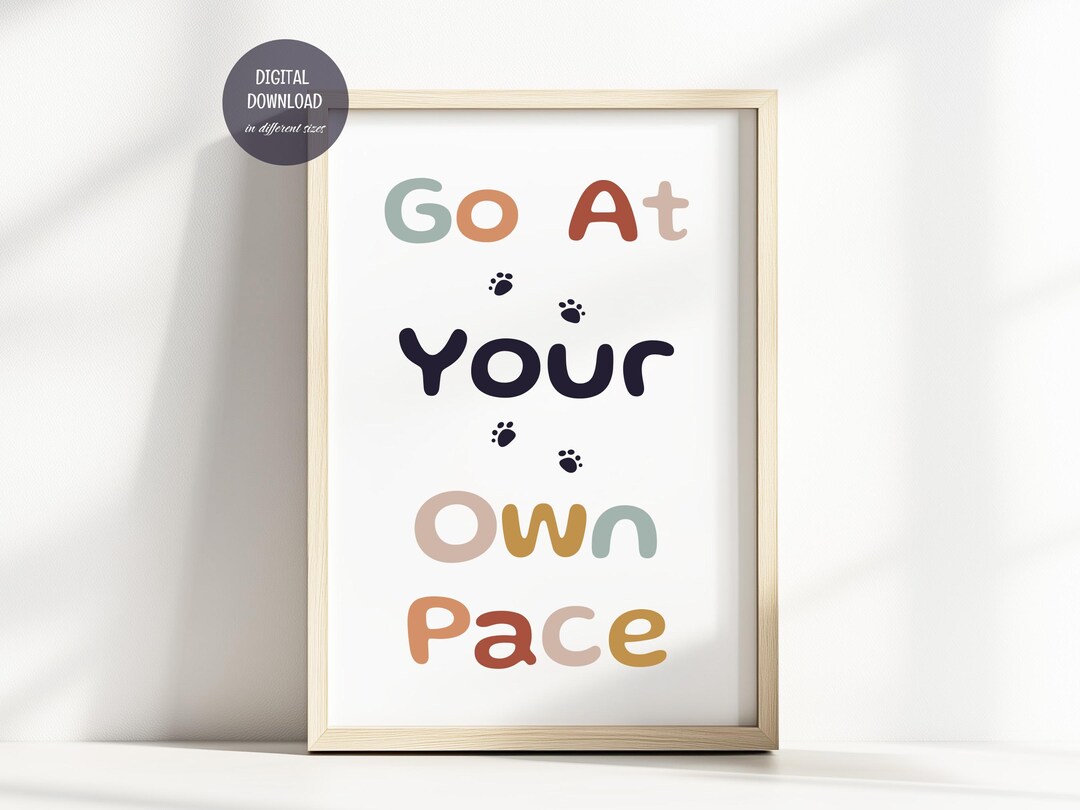 Go at Your Own Pace Poster Classroom Therapy Growth Mindset School ...