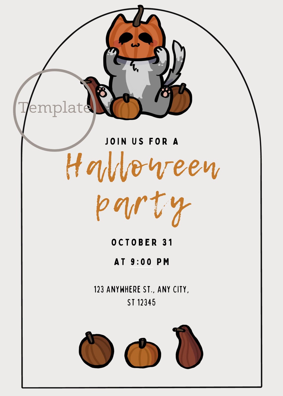 Editable Halloween Party Invitation Halloween Birthday - Etsy