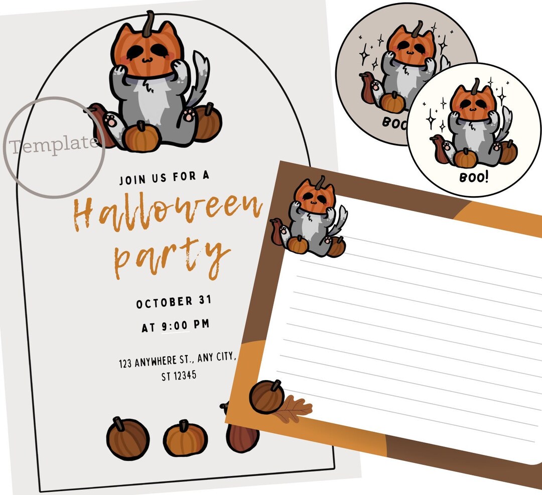 Editable Halloween Party Invitation Halloween Birthday - Etsy