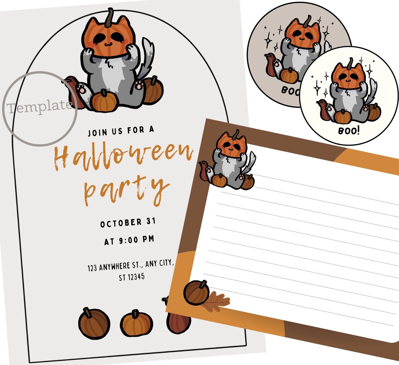 Editable Halloween Party Invitation Halloween Birthday - Etsy