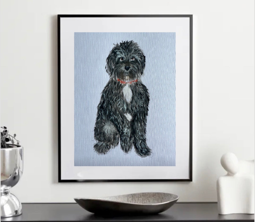 Original Handpainted Labradoodle or Bearded Collie or Sheepadoodle ...
