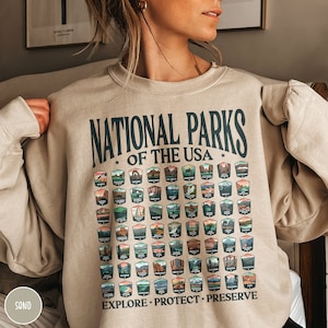 US National Parks Sweatshirt 63 National Parks Gift National Park Shirt ...