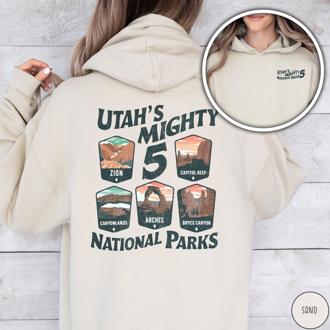 Vintage Utah National Parks Hoodie Utah Mighty Five National Parks Gift ...