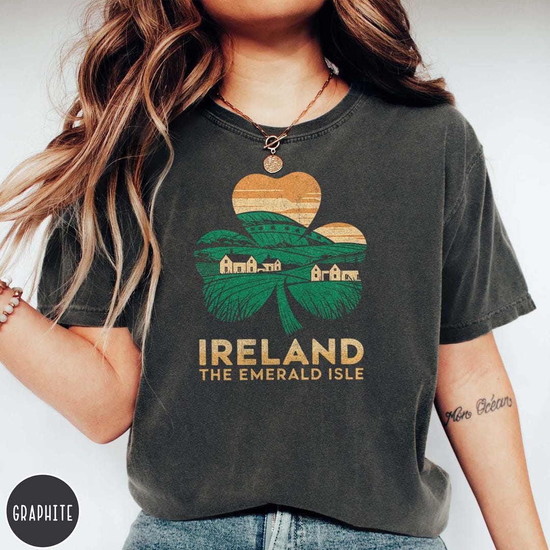 Vintage Ireland Shirt Lucky Irish T-shirt Ireland Gift for Irish Lover ...