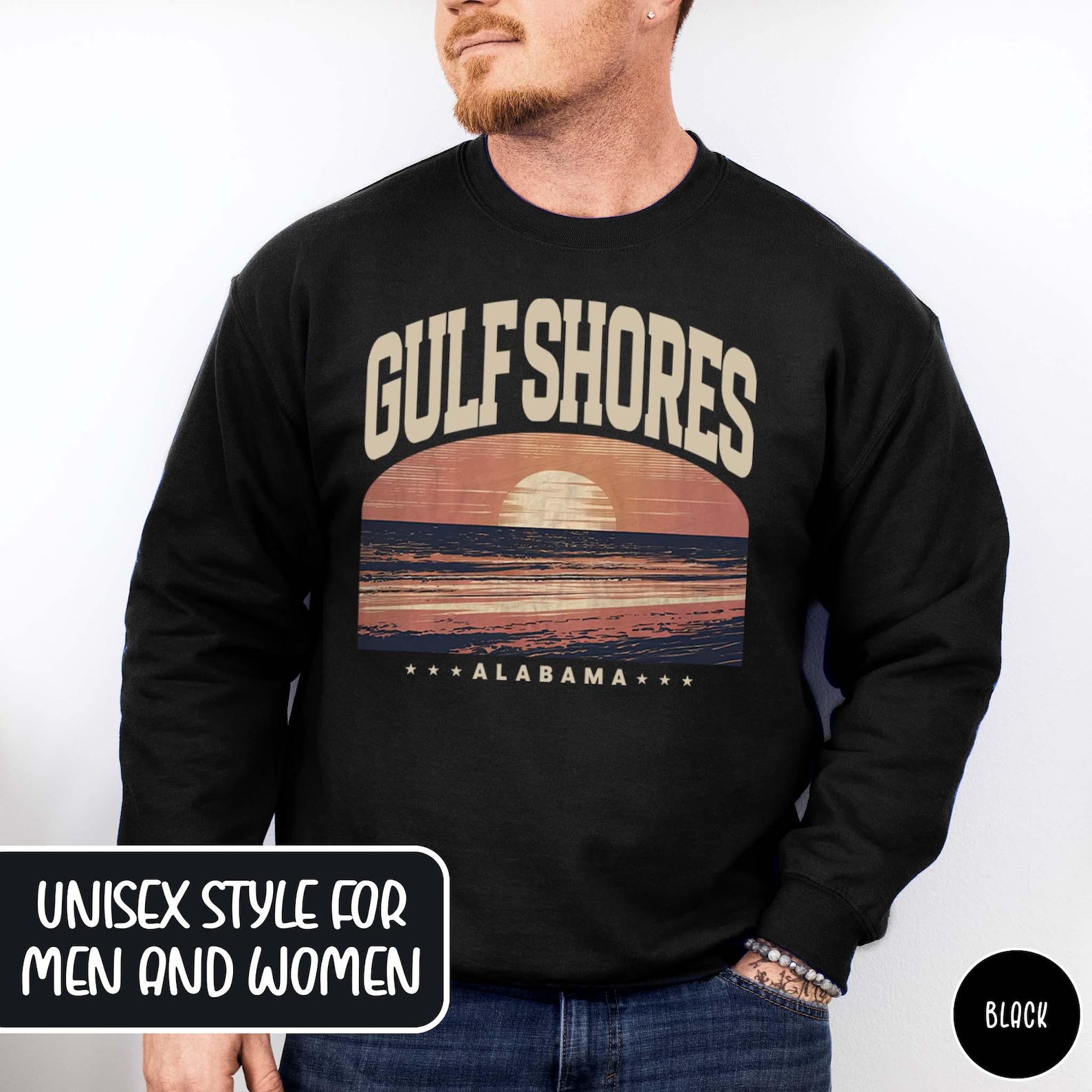 Gulf Shores Alabama Beachy Sweatshirt Alabama Crewneck Bama Shirt ...