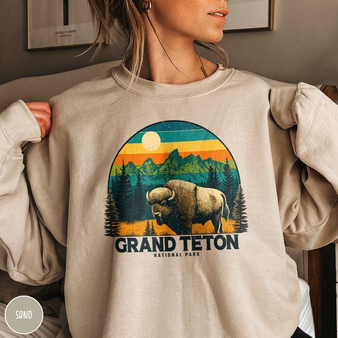 Grand Teton National Park Sweatshirt Wyoming Shirt Retro National Park ...