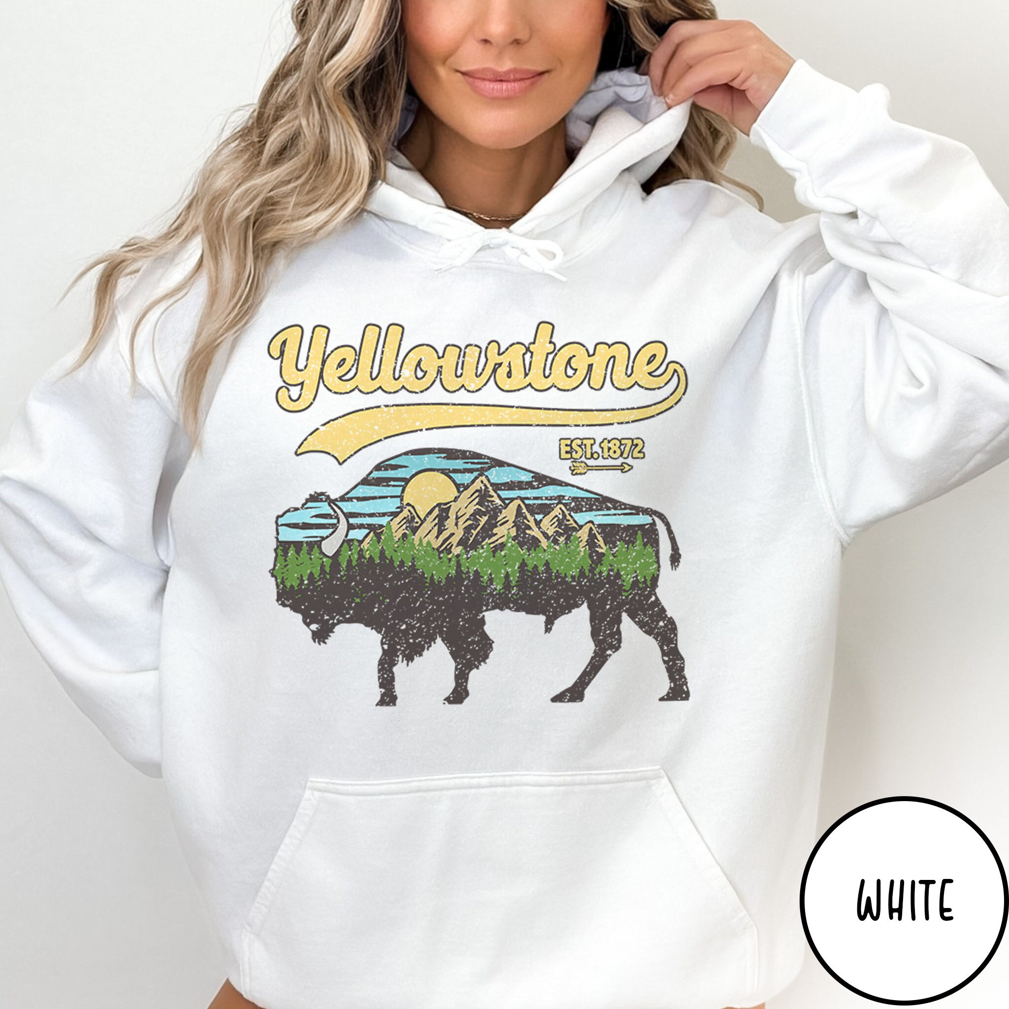 Yellowstone Hoodie Buffalo Hoodie Yellowstone National Park - Etsy