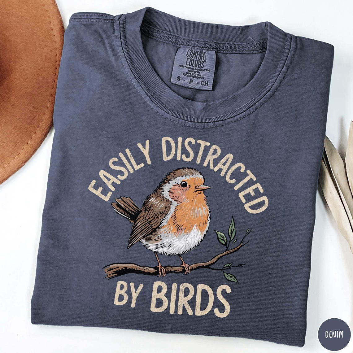 Easily Distracted by Birds Shirt Funny Bird Lover Gift for Bird Watcher ...