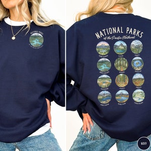 Pacific Northwest National Parks Sweatshirt Outdoors Gift for Parks ...