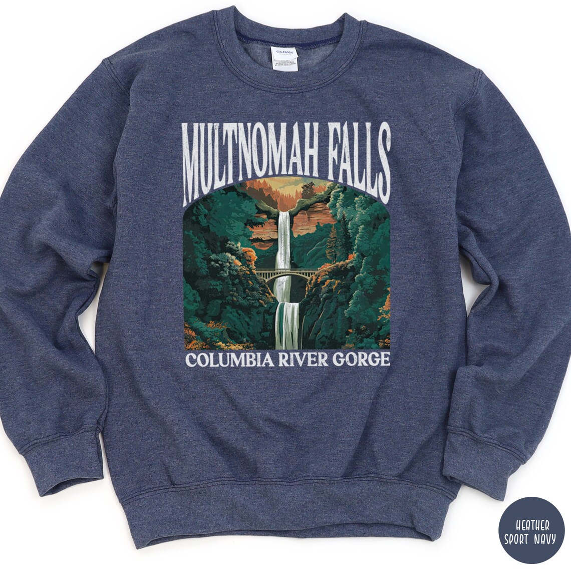 Pacific Northwest Sweater Multnomah Falls Sweatshirt Oregon Shirt ...