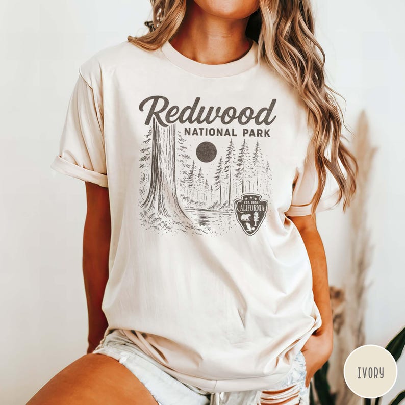 Vintage Redwood National Park California Shirt Redwood Forest Tree ...