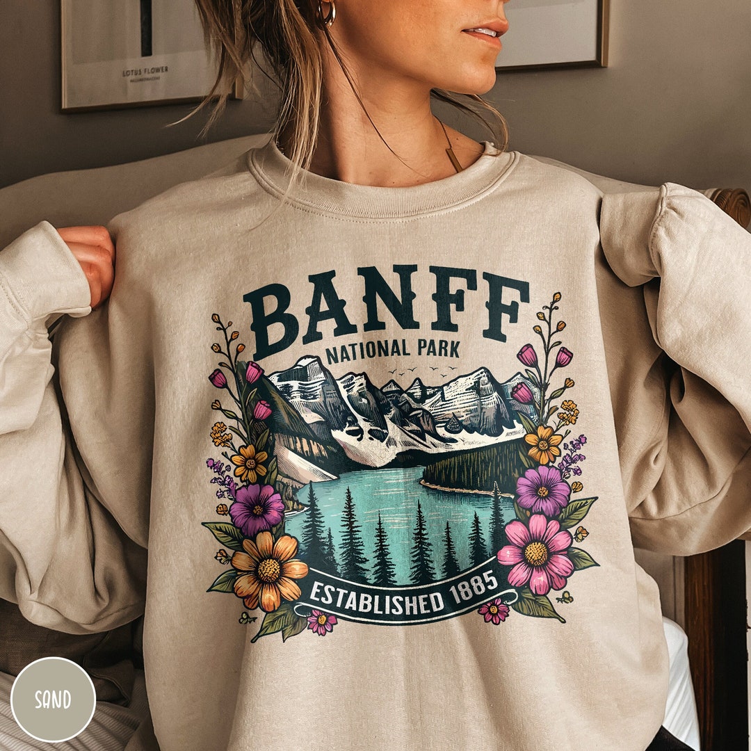 Banff National Park Sweatshirt Womens Canada Crewneck Wildflower Shirt ...