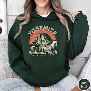Yosemite Hoodie Yosemite Vintage National Park Hoodie California Hoodie ...