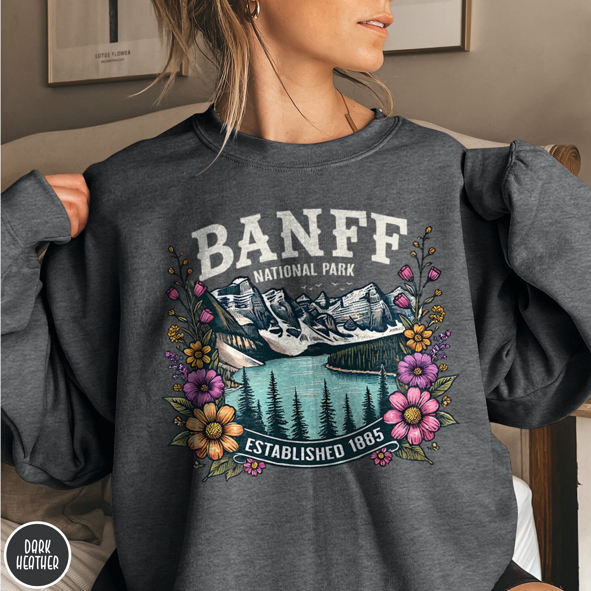 Banff National Park Sweatshirt Womens Canada Crewneck Wildflower Shirt ...