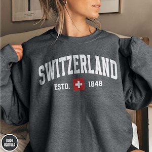 Switzerland Sweatshirt Swiss Flag Sweater Traveler Gift for Swiss ...