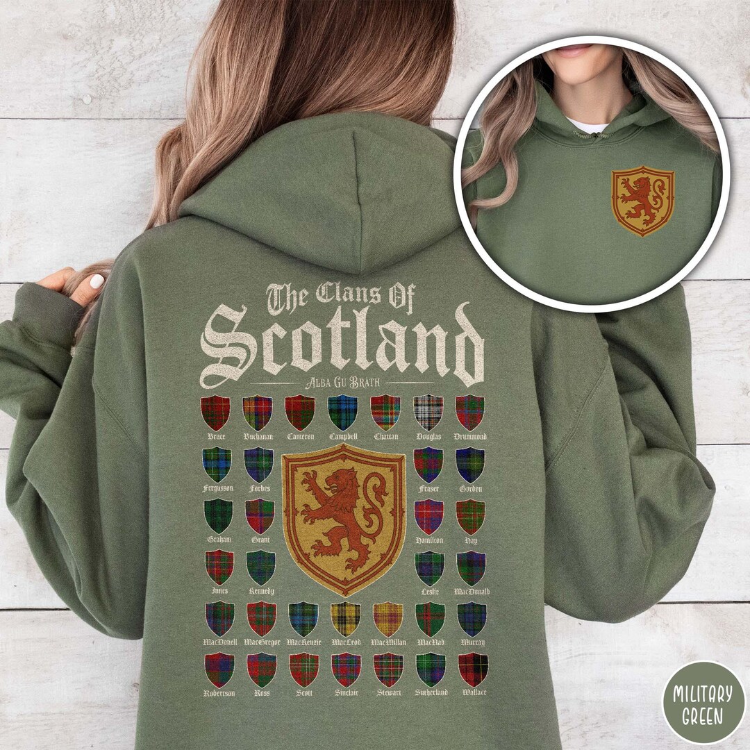 Scottish Pride Clan Tartan Plaid Hoodie Scotland Hoodie Scottish Gift ...